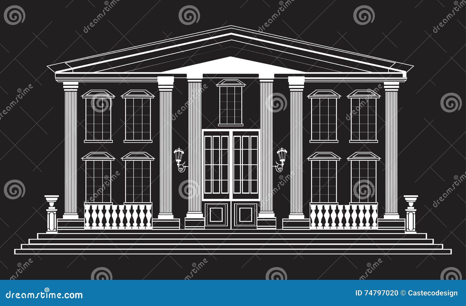 Vector Architectural Facade Stock Vector - Illustration of graphic ...