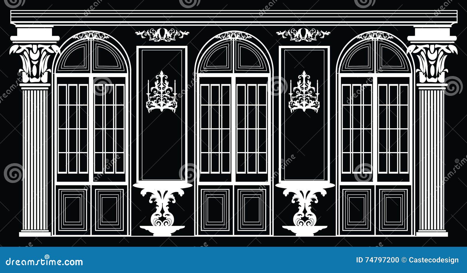 Vector Architectural Facade Stock Vector - Illustration of graphic ...