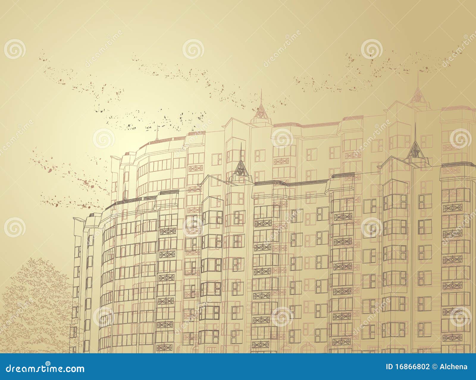 Vector Architectural Sepia Urban Background Stock Vector - Illustration ...