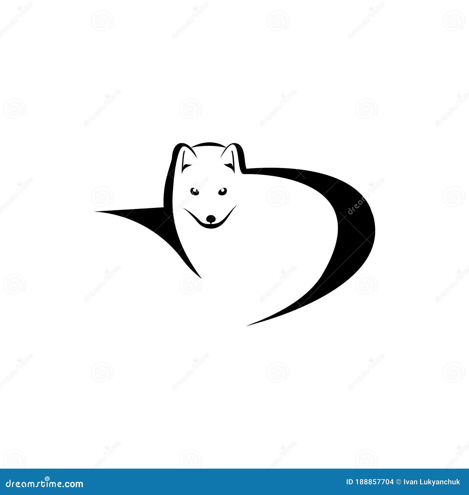 Vector Arctic Fox Silhouette View Side for Retro Logos, Emblems, Badges ...