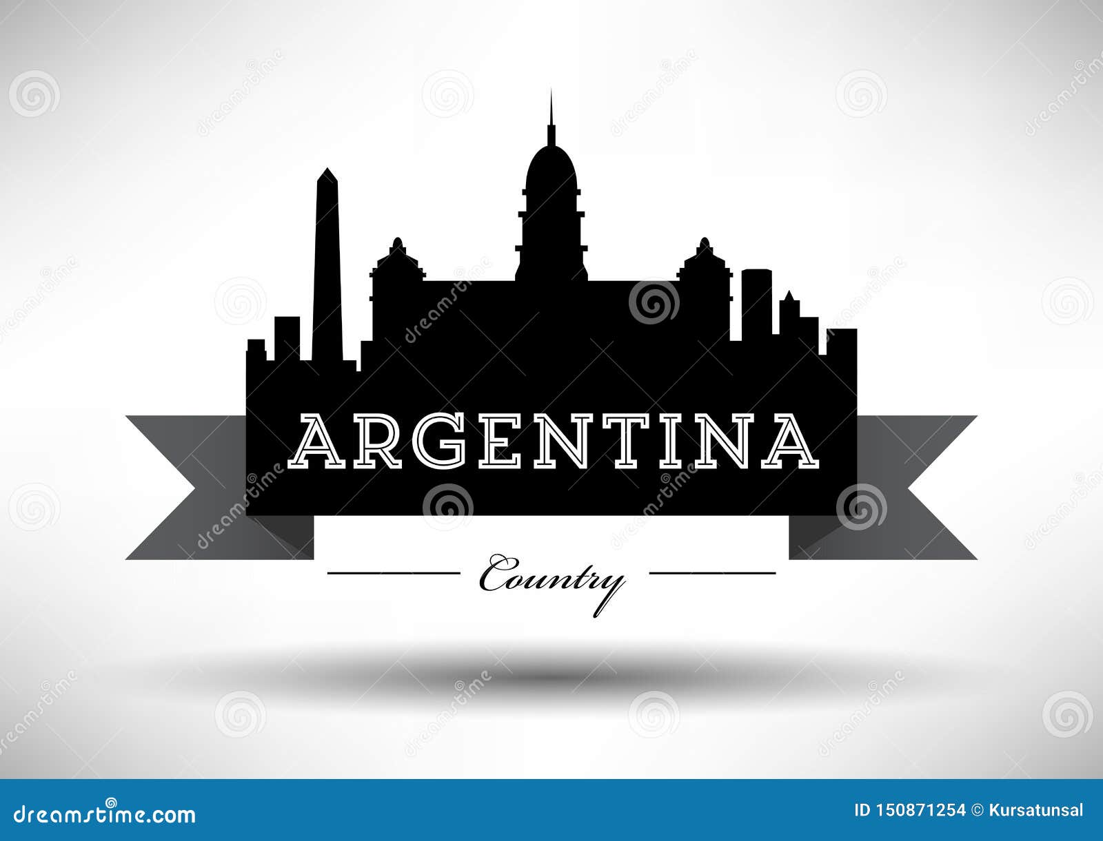 Vector Argentina Skyline Design Stock Illustration - Illustration of ...