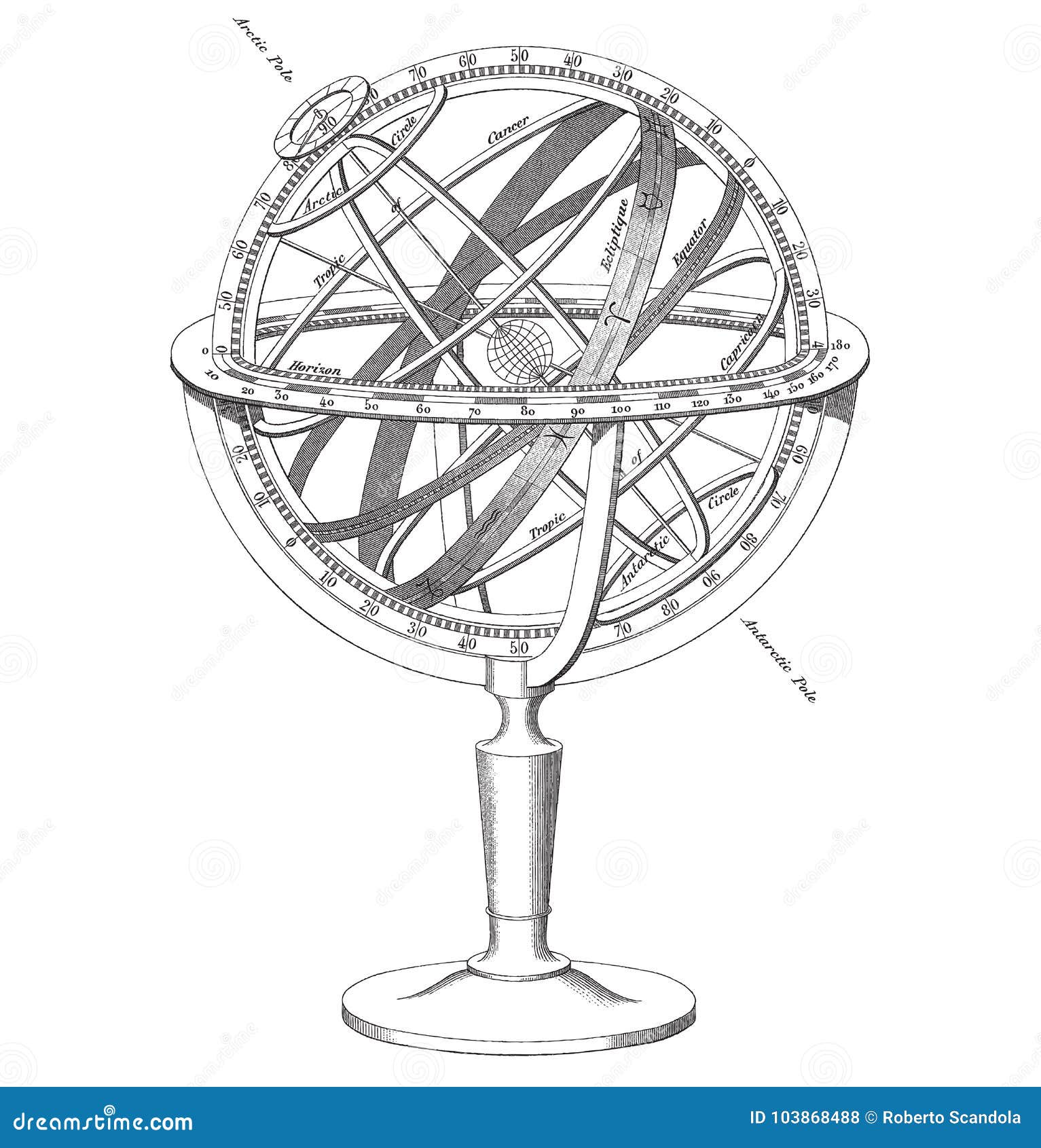 Vector Armillary Sphere Illustration Stock Vector - Illustration of ...