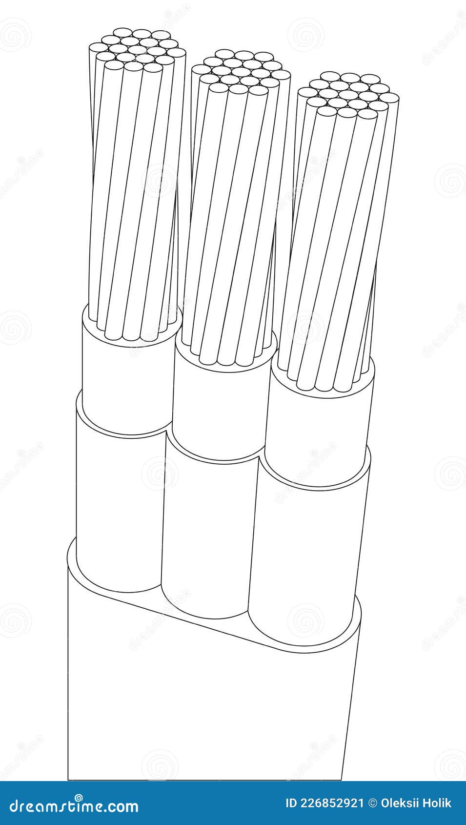 Vector Armored Multicore Electric Cable Wire | CartoonDealer.com #226852921