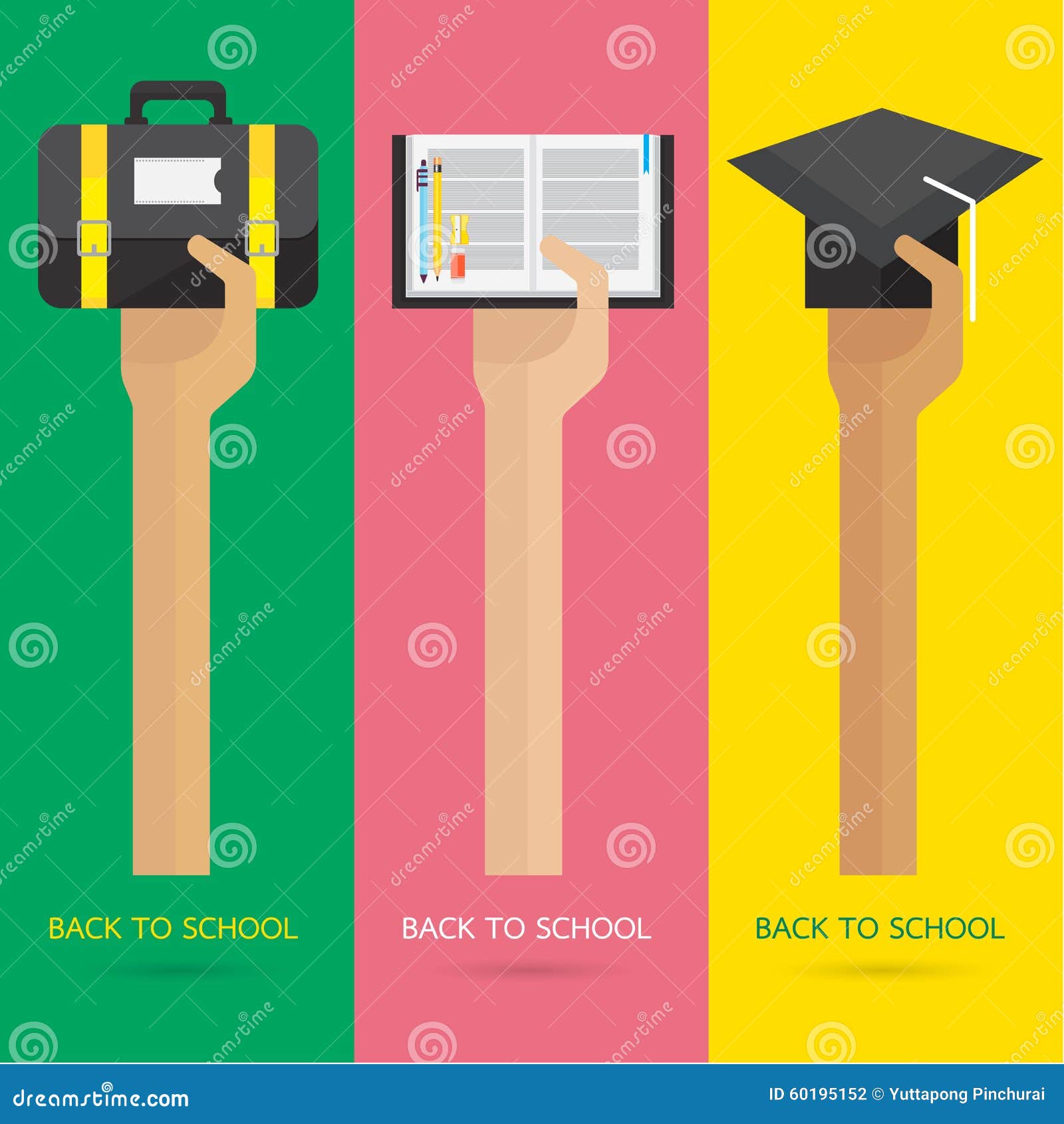 Vector Arms and Hand Education Set Learn Graduate Stock Vector ...