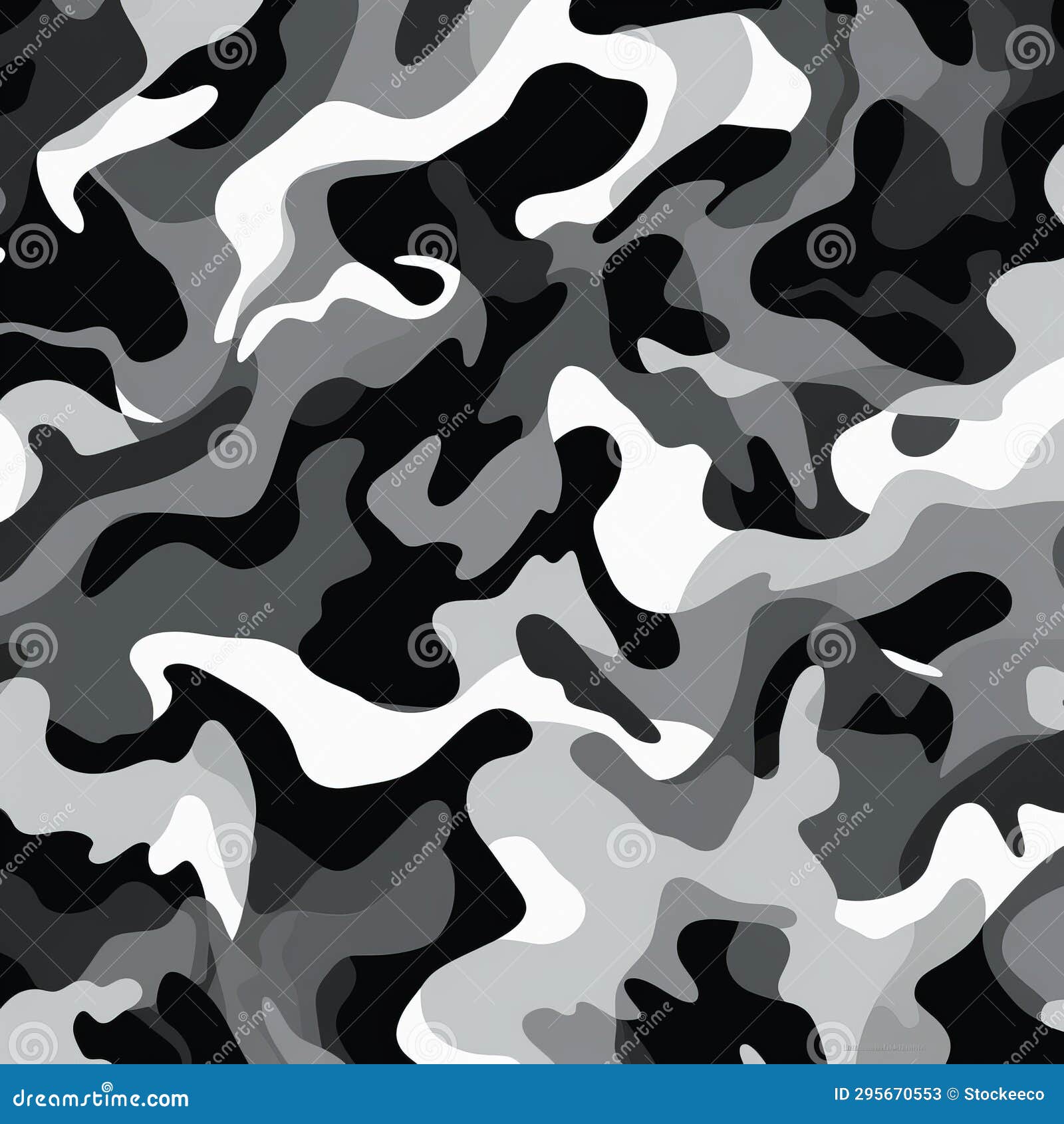 Vector Army Camouflage: Black and White Military Background Stock ...