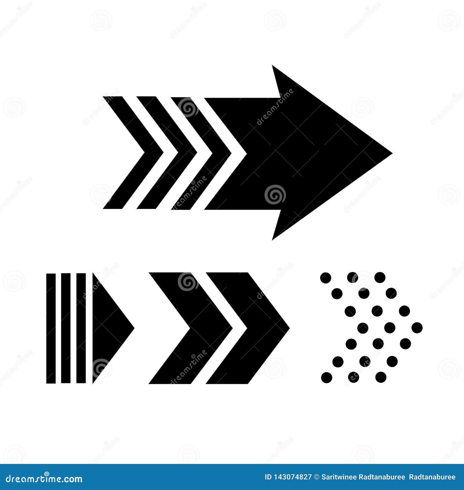 Vector Arrow Set of Black Arrow Icons Vector Stock Illustration ...