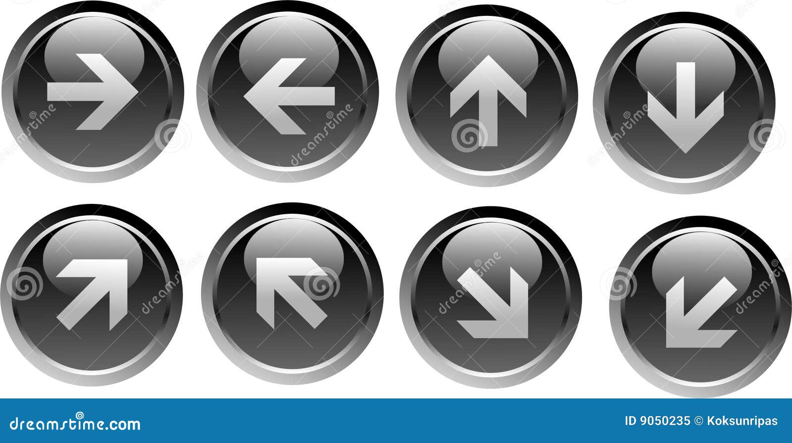 Vector arrow buttons stock vector. Illustration of shine - 9050235