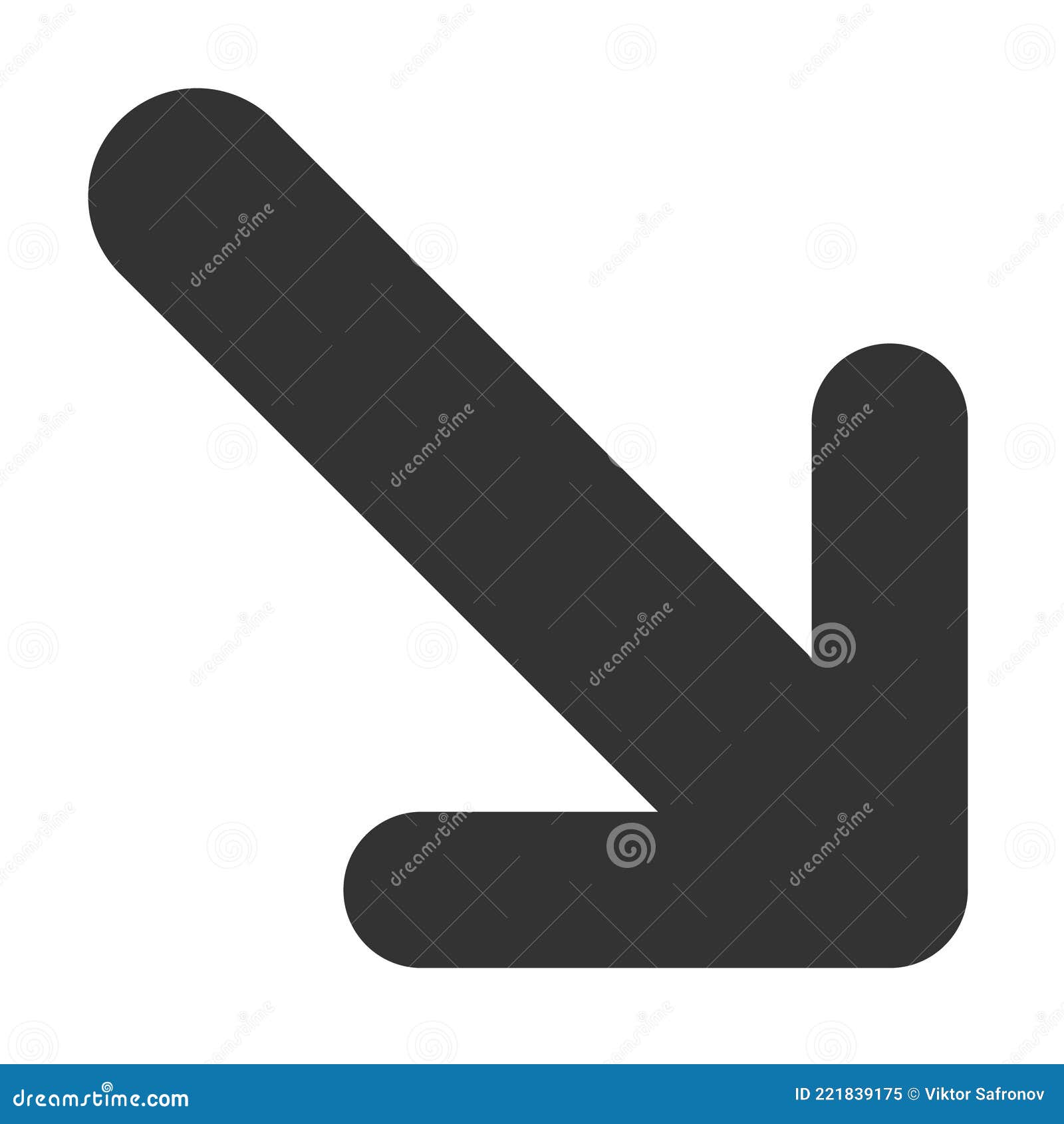 Vector Arrow Down Right Flat Icon Image Stock Vector - Illustration of ...