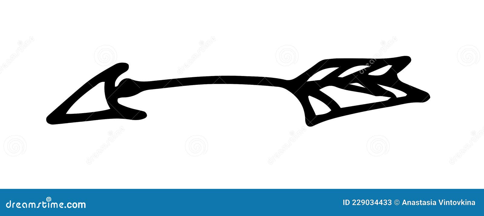 Vector Arrow. Drawn Doodle in Vintage Arrow Style, with a Triangular ...