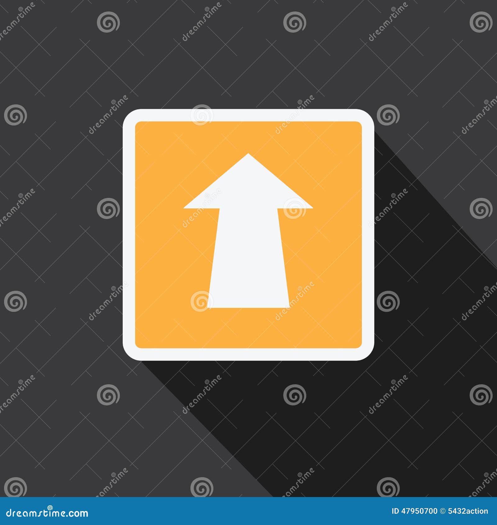 Vector of Arrow Icon in Longs Shadow Style. Stock Vector - Illustration ...