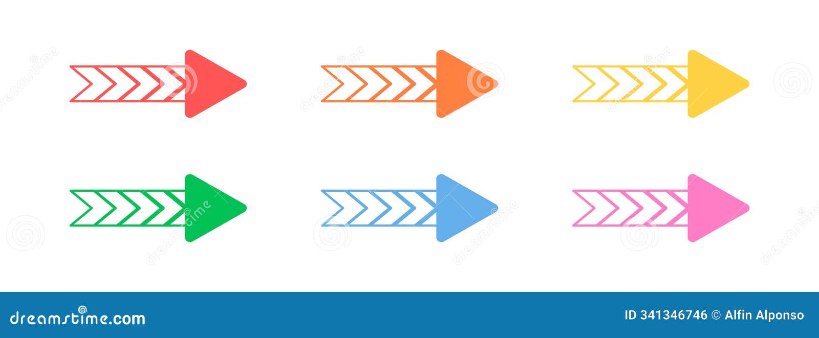 Vector Arrow Icon in Multiple Color Stock Illustration - Illustration ...