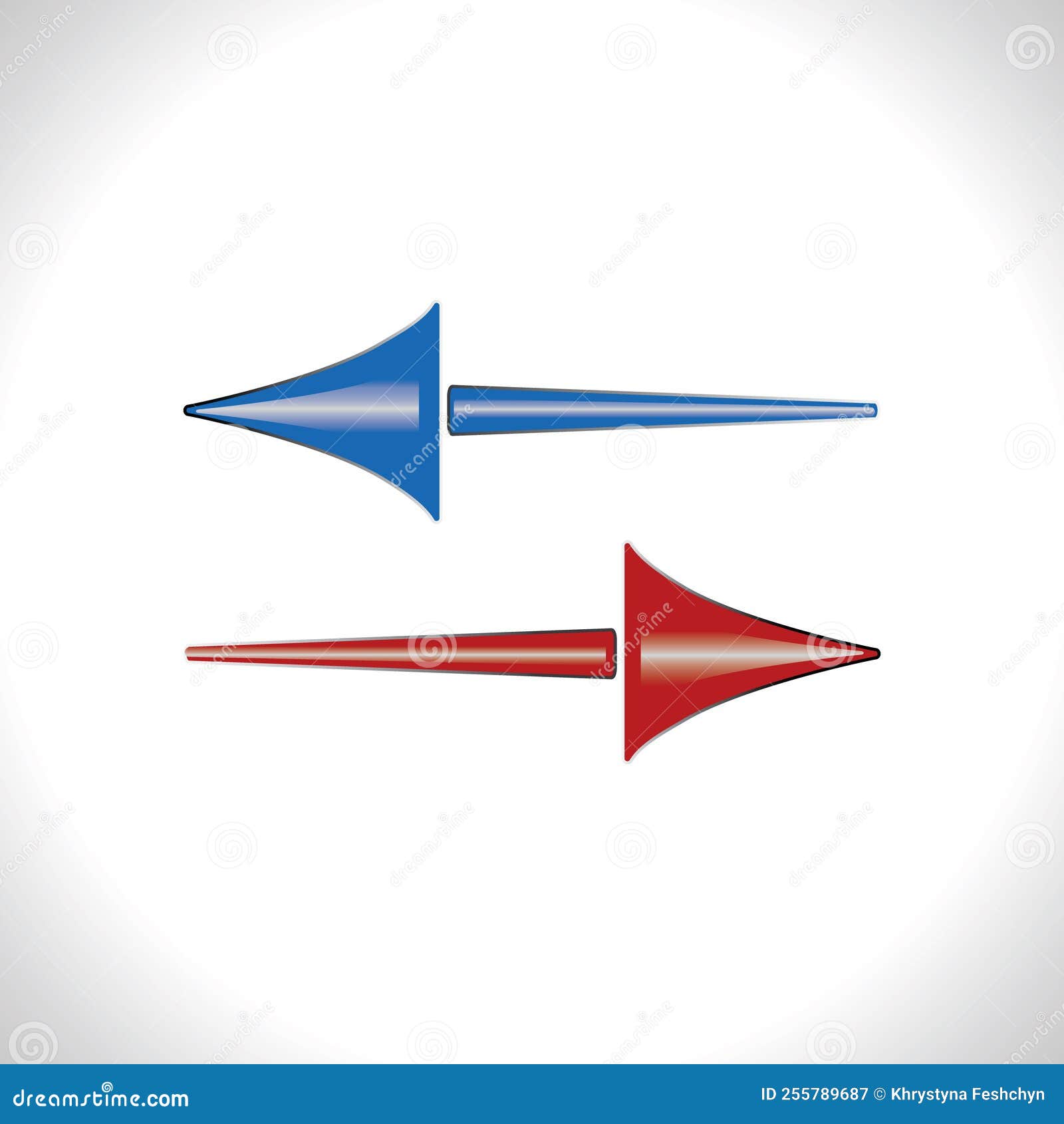 Vector Arrow Icon in Red and Blue Stock Vector - Illustration of select ...