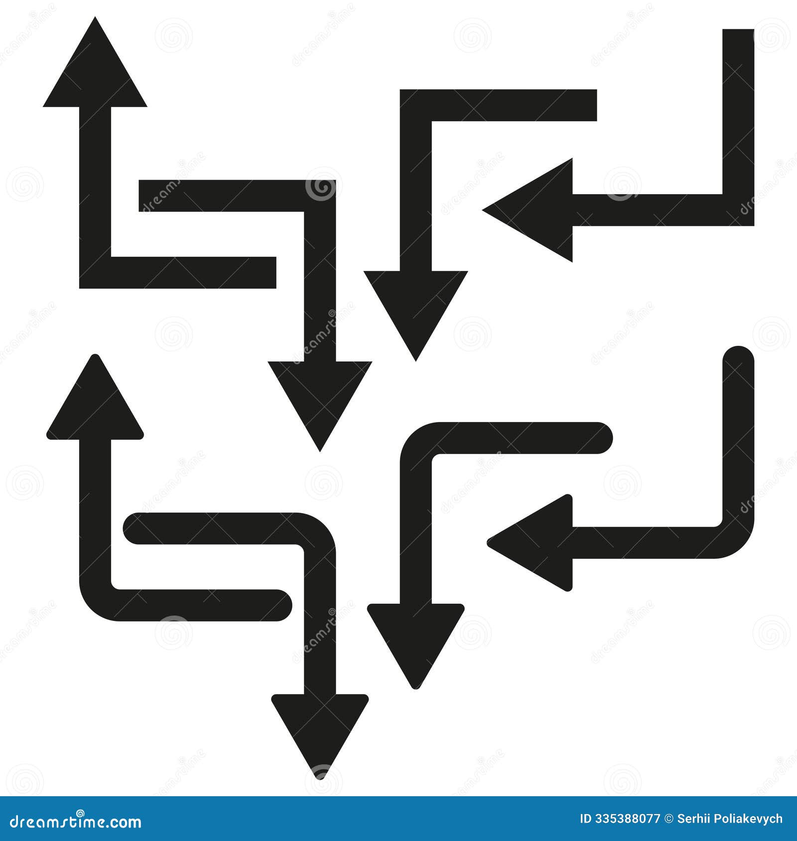 Vector Arrow Icons. Different Arrow Directions. Bold Black Design ...