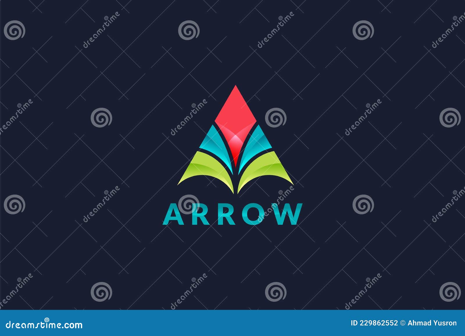 Vector Arrow Logo Design. Colorful Arrow in 3 Dimensional Graphic ...