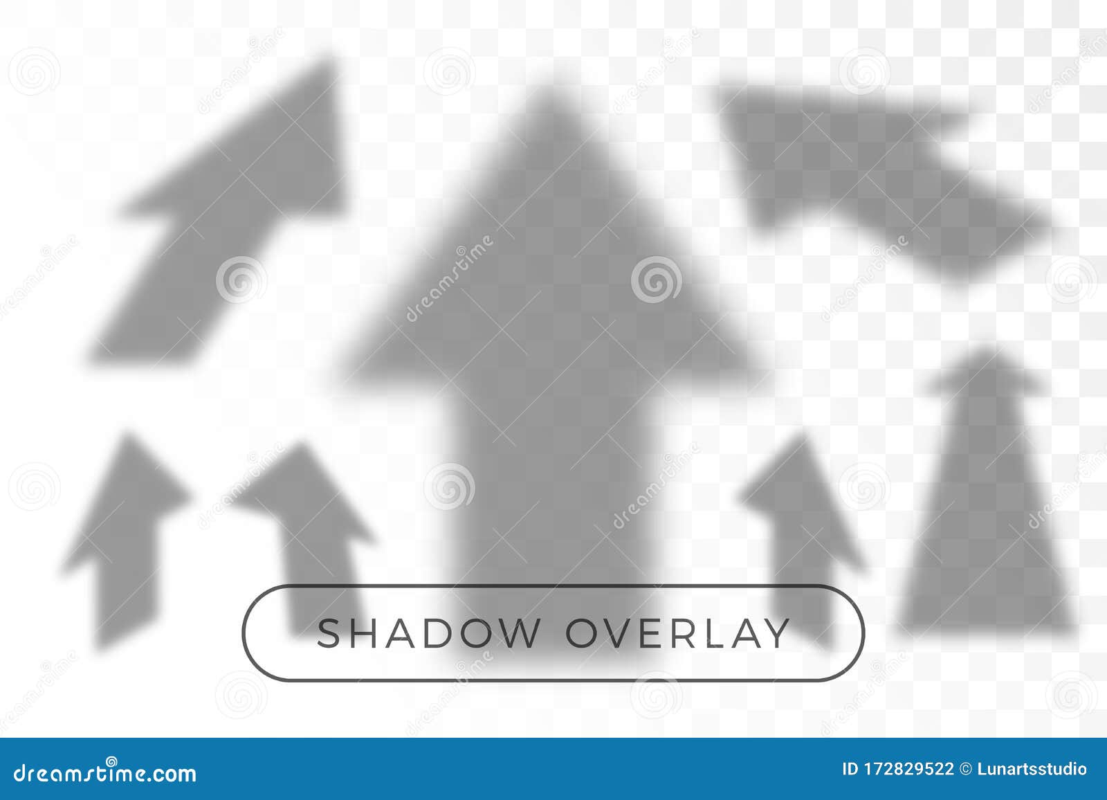 Vector Arrow Set Shadow Overlay. Many Arrows In Different Perspective ...