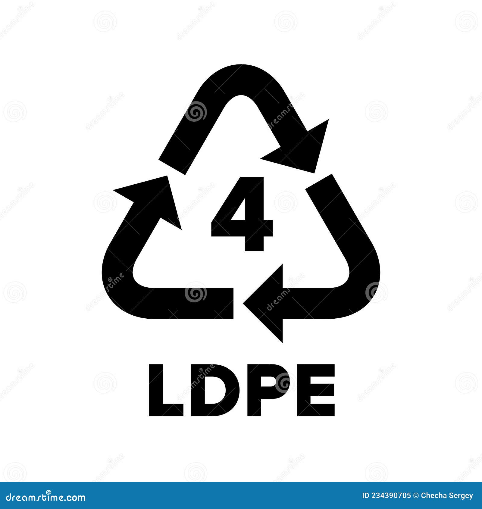 Plastic Recycling Code Applied To Packaging (LDPE, PELD). Stock Vector ...