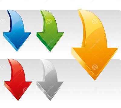 Vector Arrow Stickers Set. Transparent Shadow Easy Stock Illustration ...