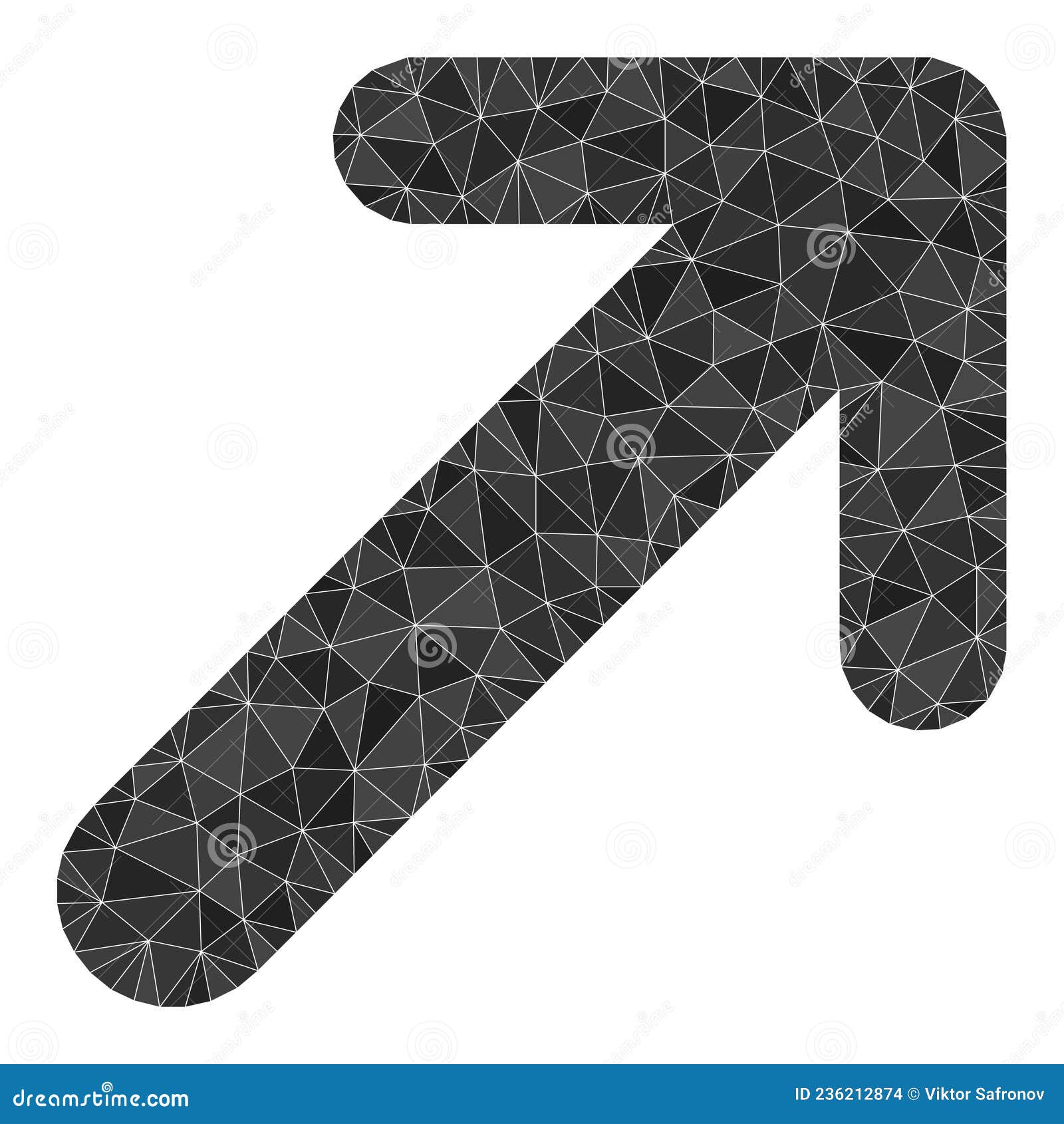 Vector Arrow Up Right Polygonal Icon Stock Vector - Illustration of ...
