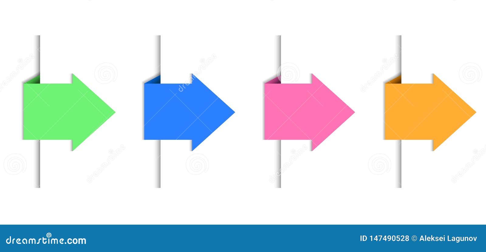 Set Of Colored Arrow Icons Vector Illustration | CartoonDealer.com ...