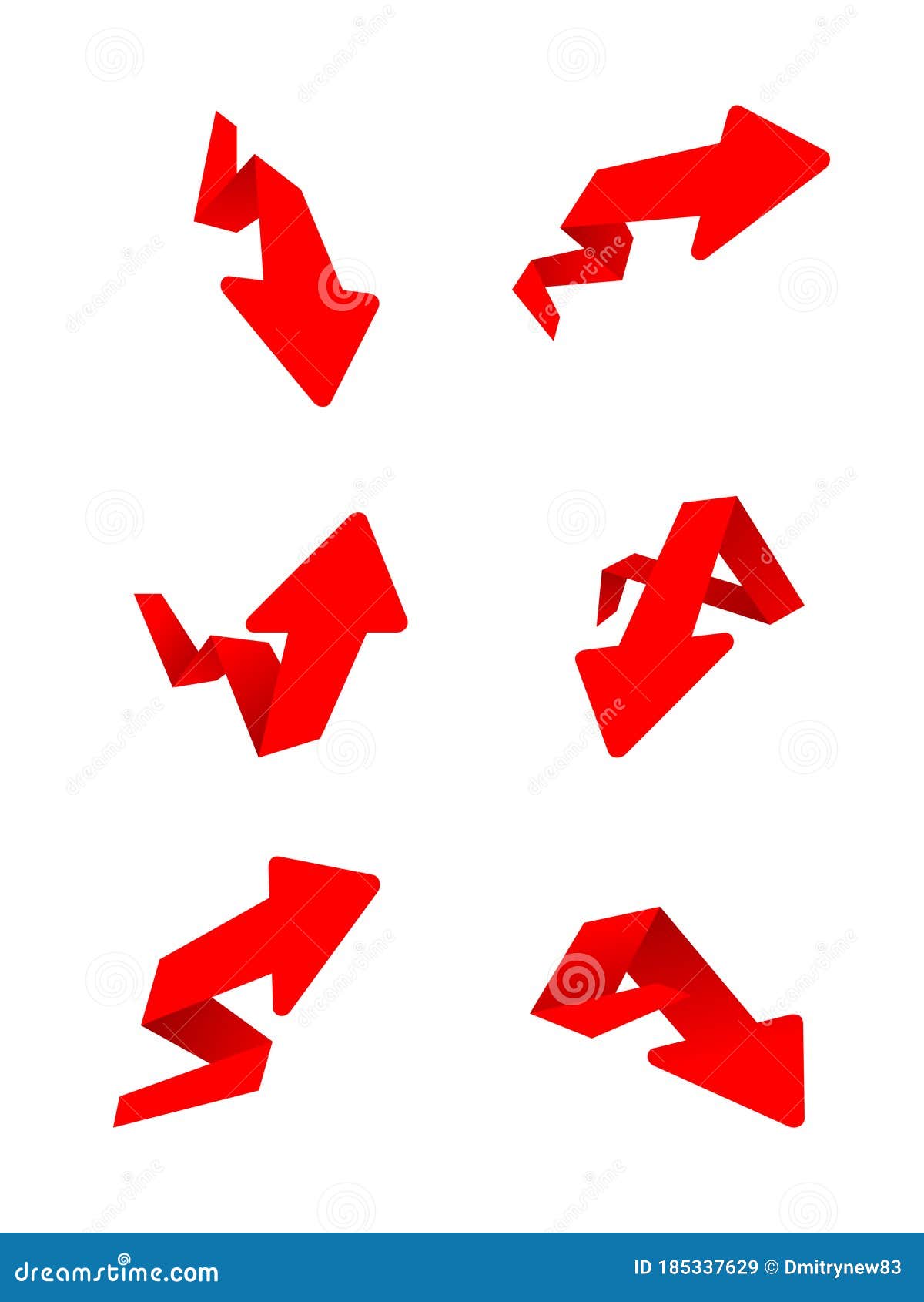 Red arrows set stock vector. Illustration of effect - 185337629