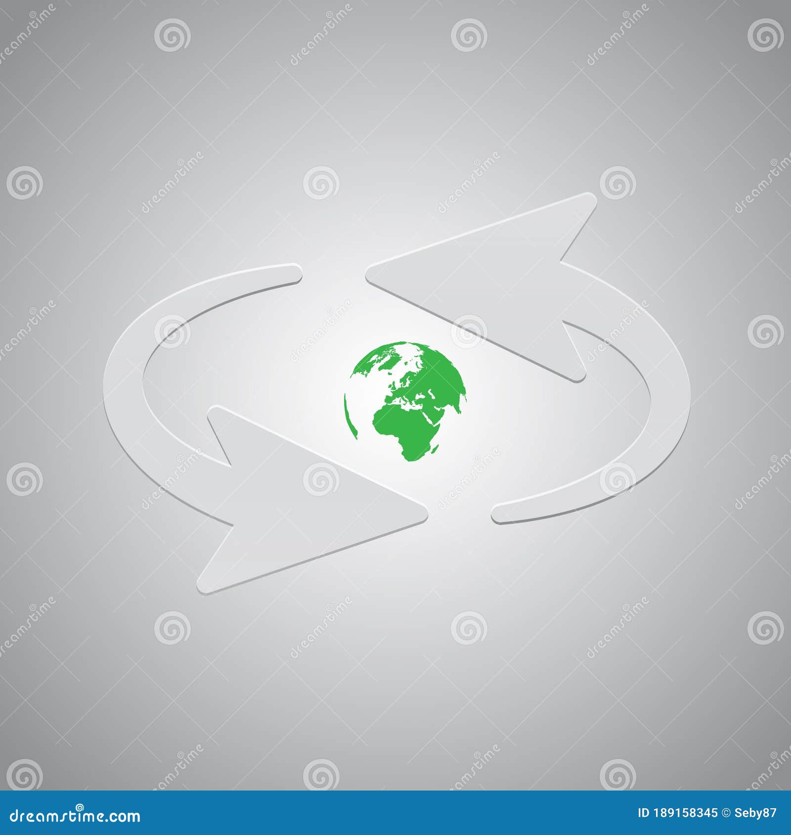 Vector Arrows and Earth stock vector. Illustration of save - 189158345