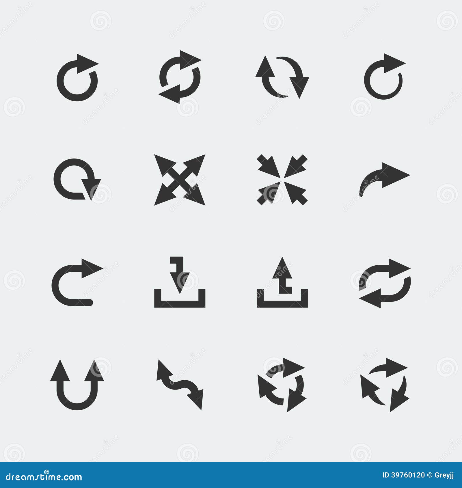 Vector Arrows Mini Icons Set Stock Vector - Illustration of start ...