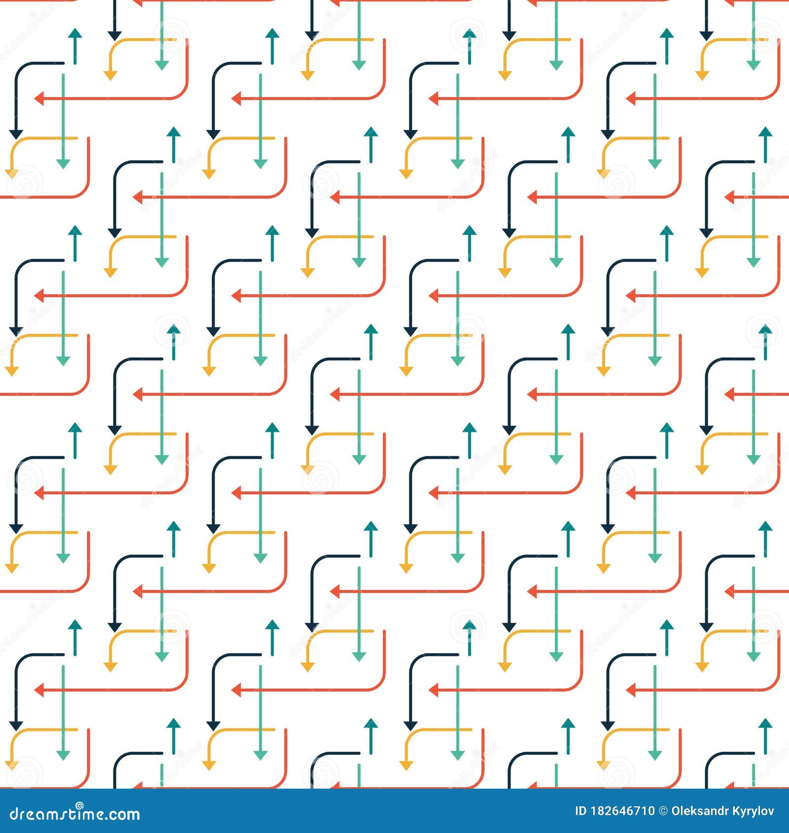 Vector Arrows Seamless Pattern. Arrows in Different Directions. Stock ...