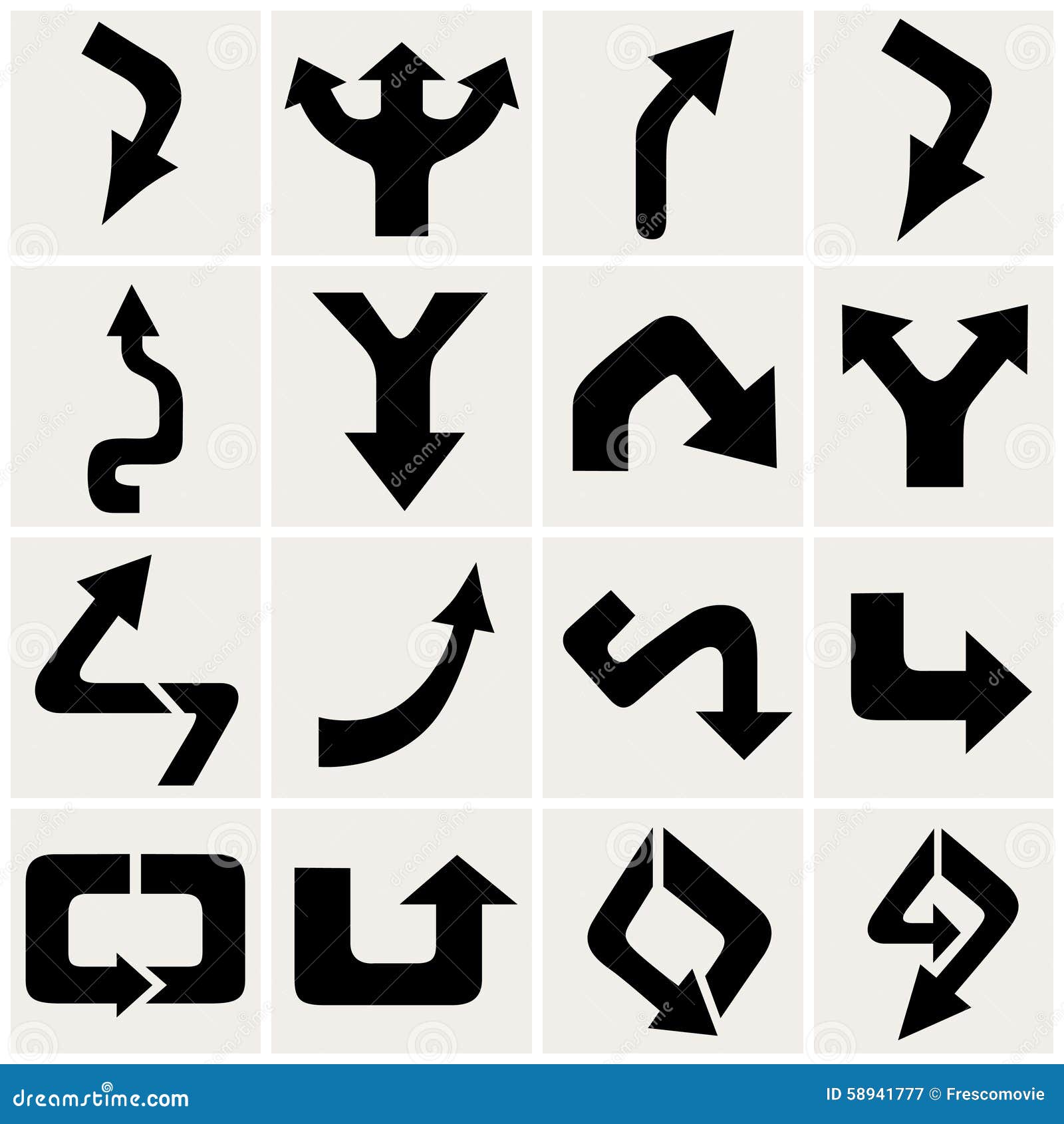 Vector arrows set stock vector. Illustration of perspective - 58941777