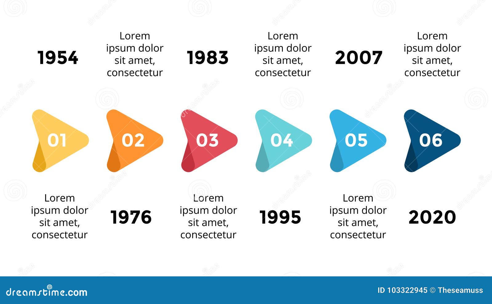 Vector Arrows Triangles Timeline Infographic, Diagram Chart, Graph ...