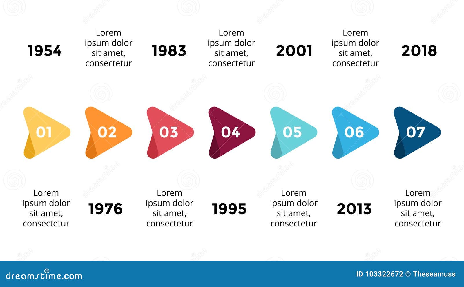 Vector Arrows Triangles Timeline Infographic, Diagram Chart, Graph ...