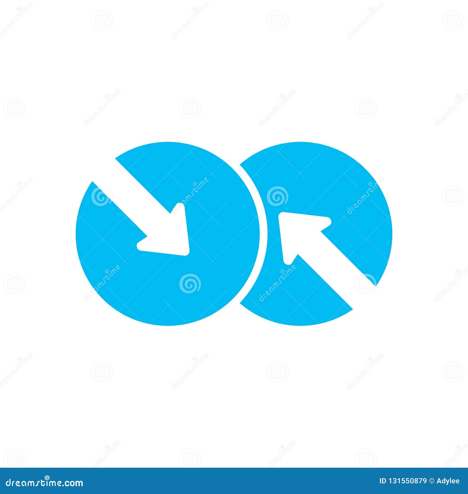 Vector Arrows Two Direction Reload Icon Circle Style Stock Image ...