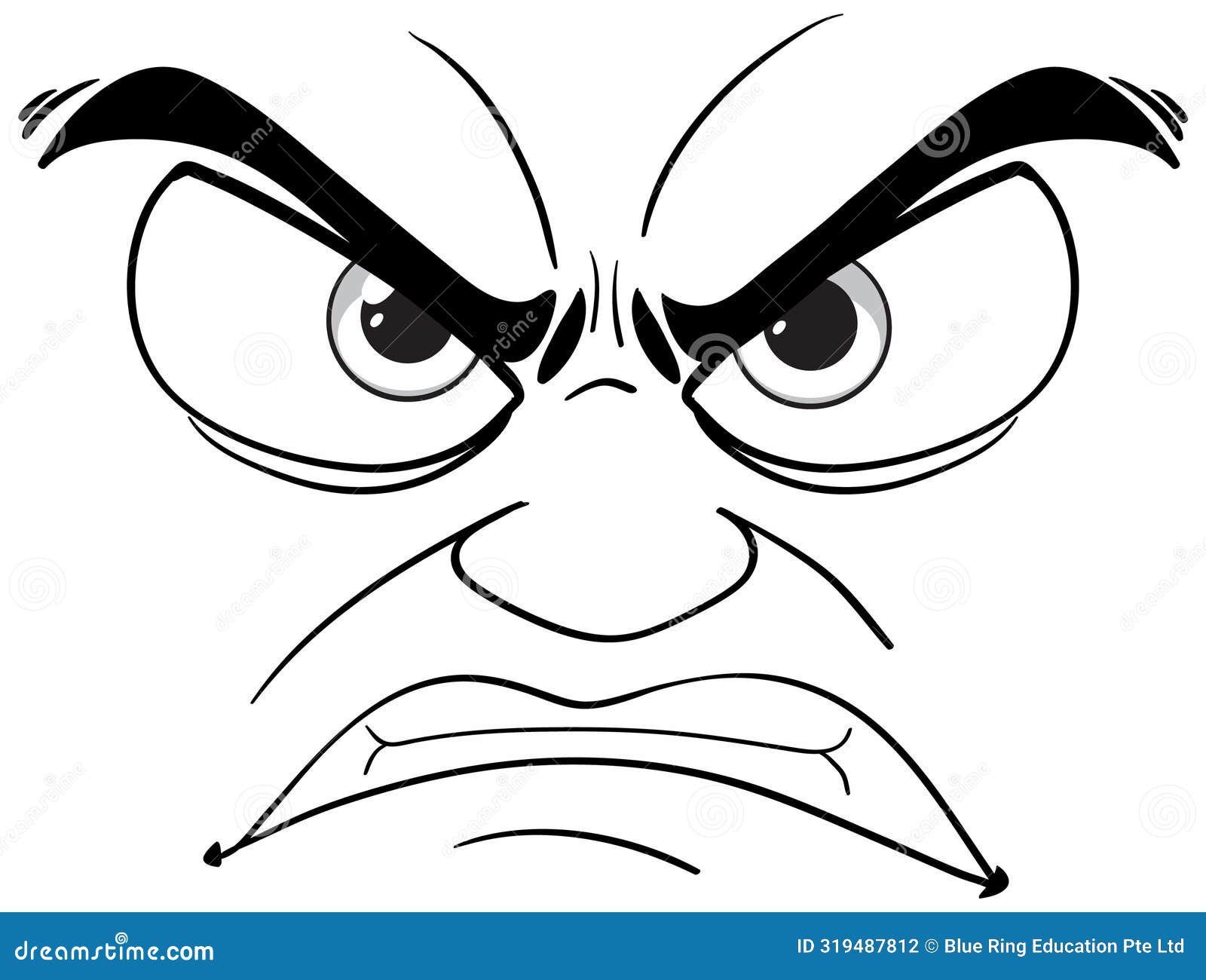 An angry face stock vector. Illustration of white, cartoon - 319487812