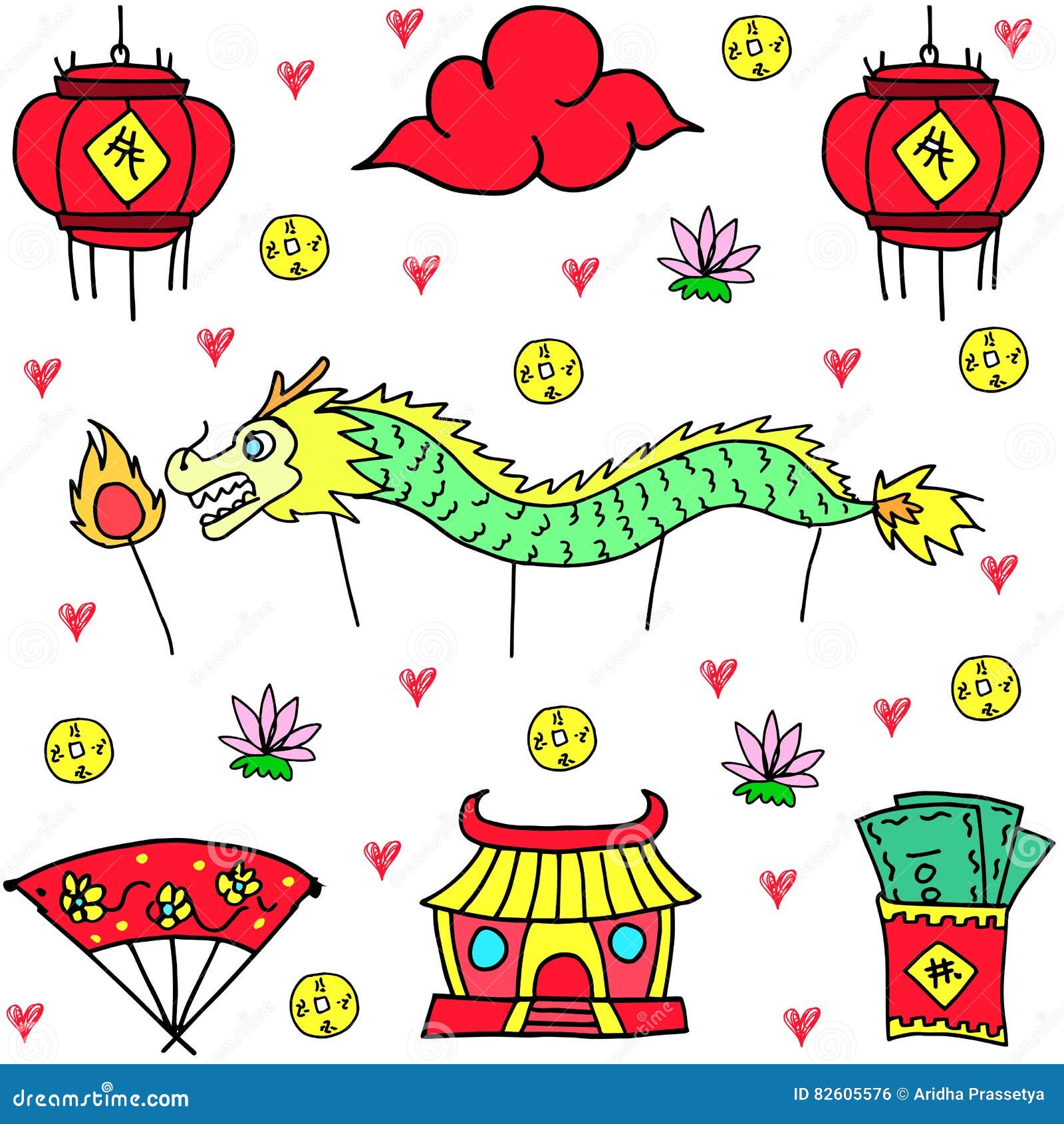 Vector Art of Chinese Celebration Doodles Stock Vector - Illustration ...