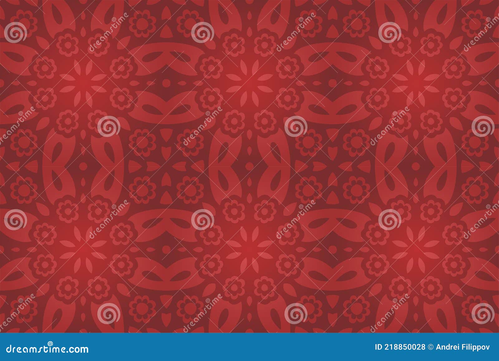 Vector Art with Colorful Red Floral Tile Pattern Stock Vector ...