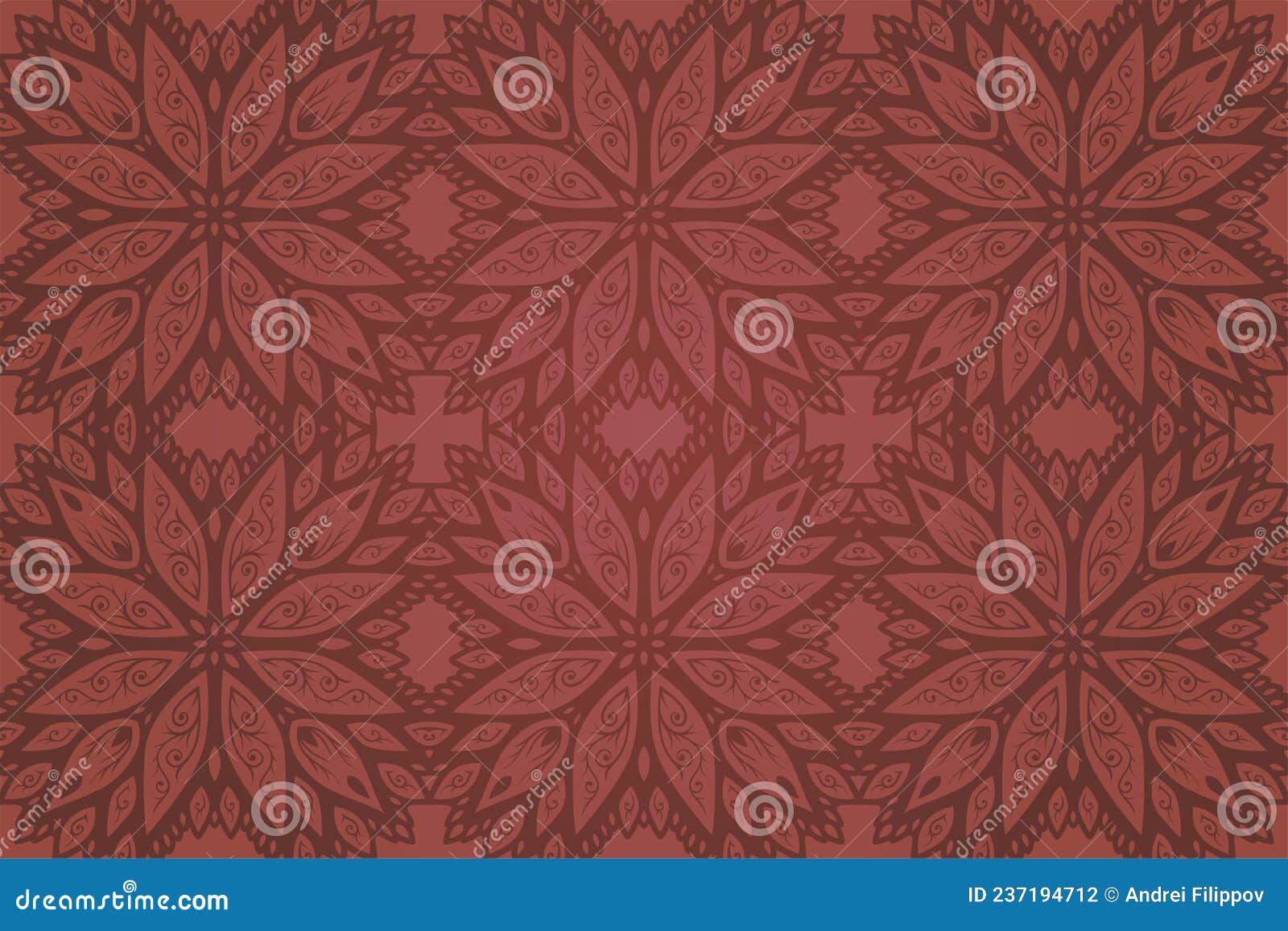 Vector Art with Colorful Red Vintage Tile Pattern Stock Vector ...