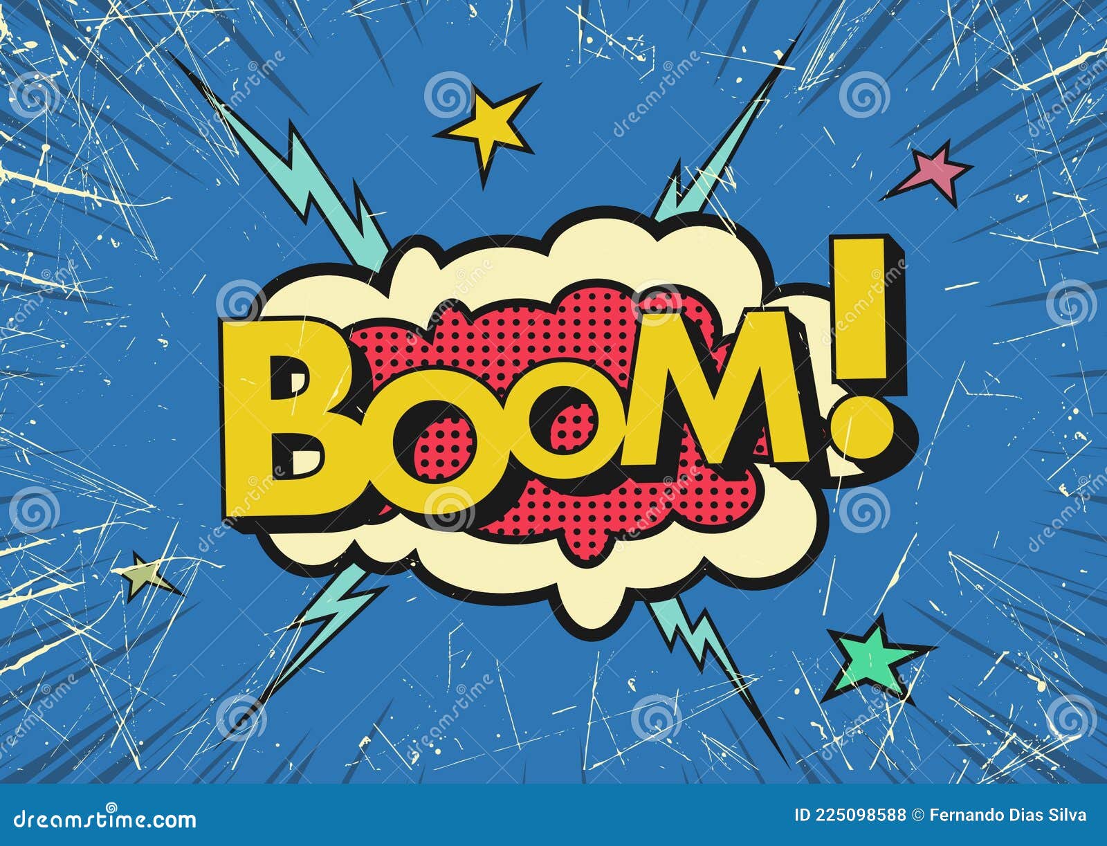 Comic Book Boom! Vector Art Vintage with Retro Style. Stock Vector ...