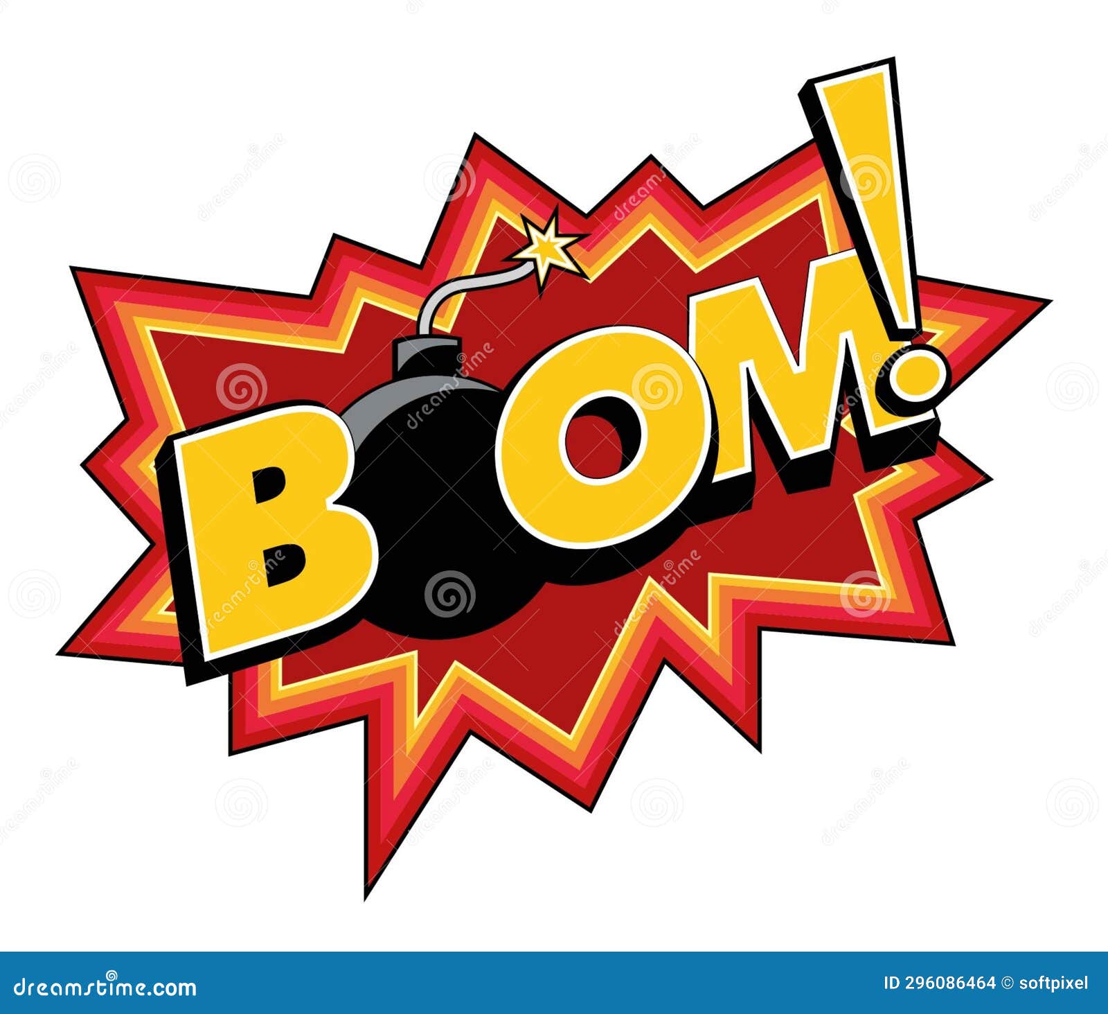 Vector Art Comic Boom Explosion Sticker with a Bomb Stock Vector ...