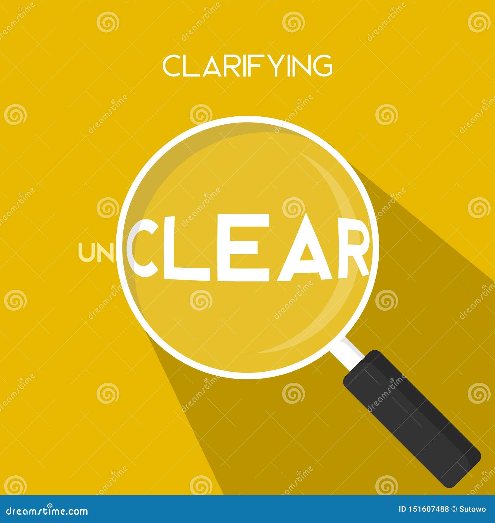 Unclear Clear Clarifying Concept Zoom Looking with Magnifying Glass ...
