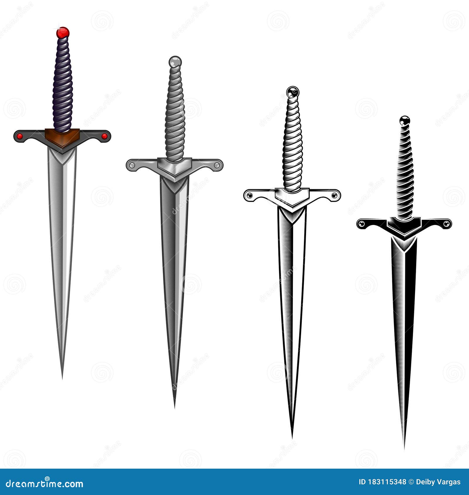 Skulls And Daggers Tattoo Studio Pattern Cartoon Vector | CartoonDealer ...