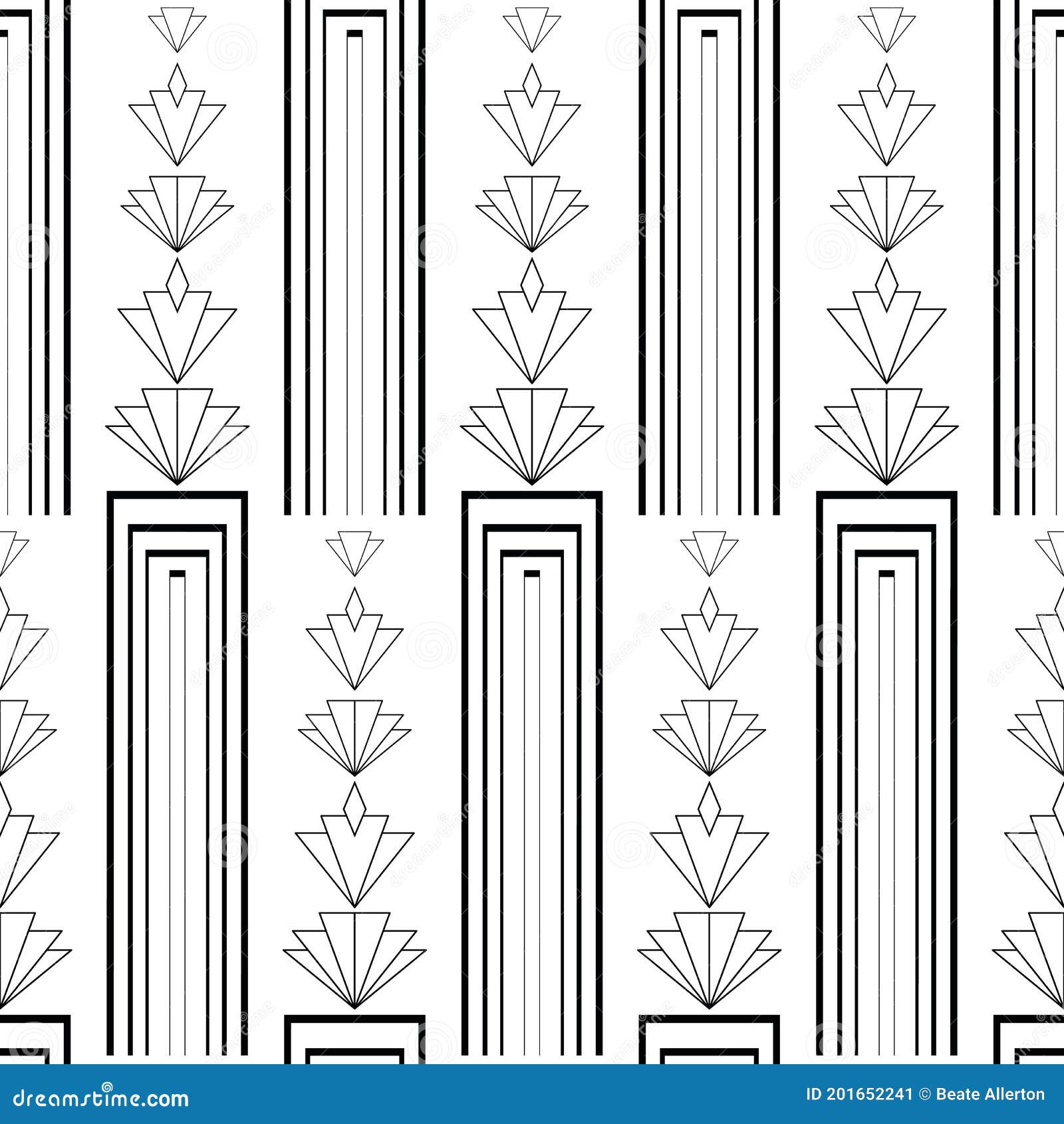 Vector Art Deco Architecture Inspired Vertical Geometric Alternating ...