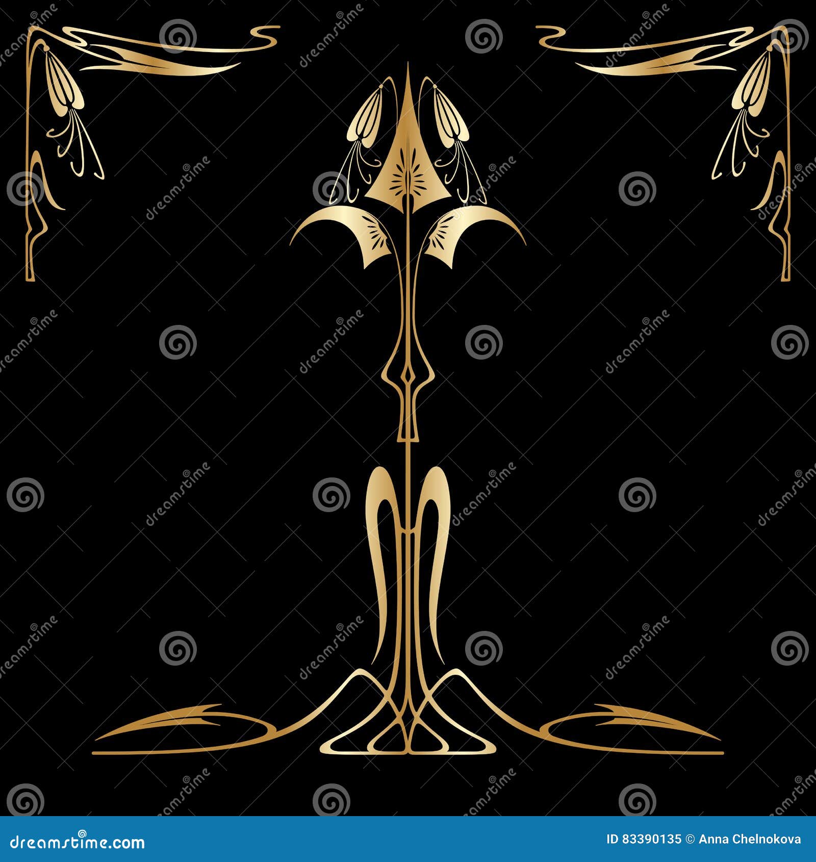 Vector art deco card. stock vector. Illustration of frame - 83390135