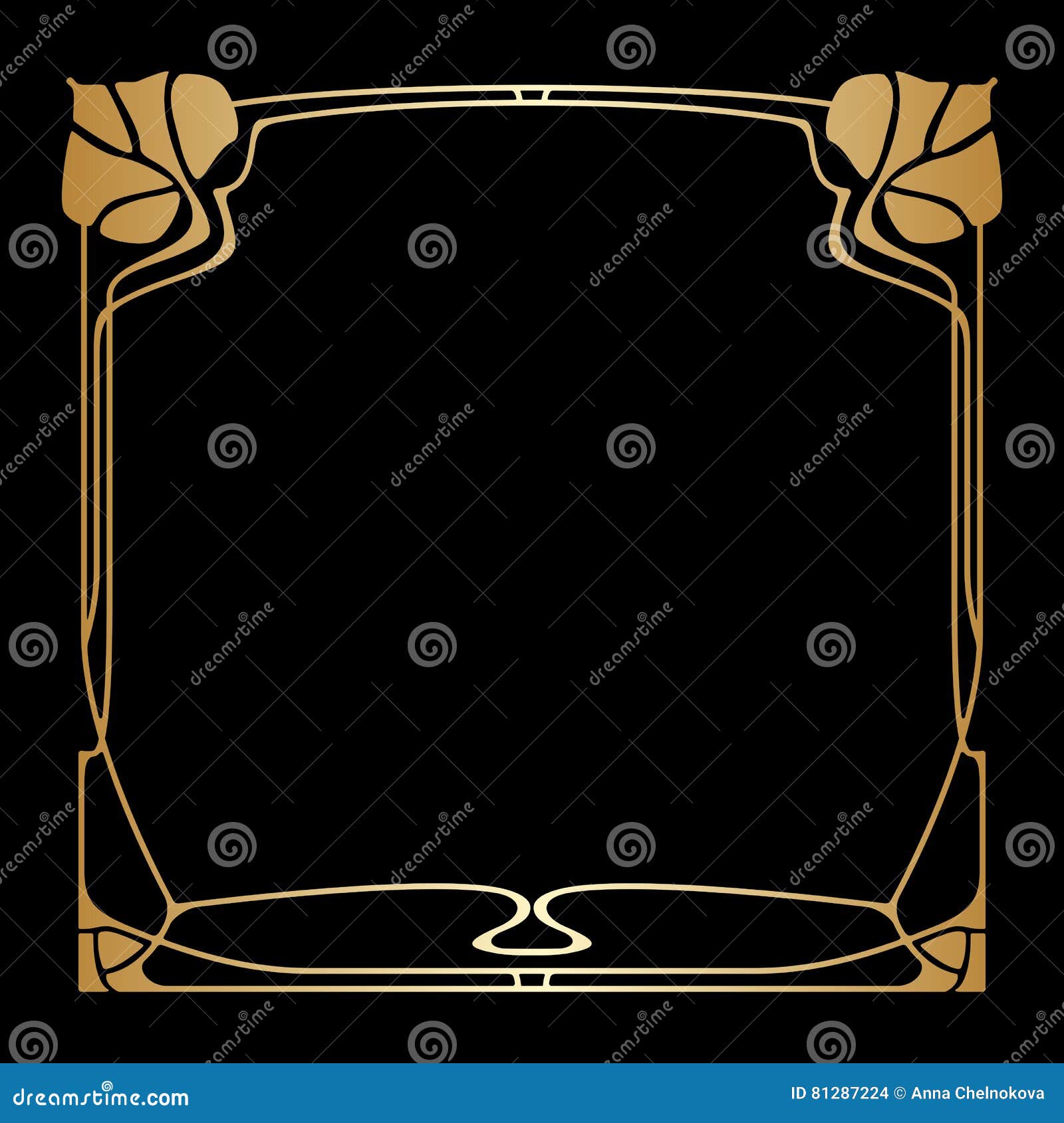 Vector art deco frame. stock vector. Illustration of invitation - 81287224
