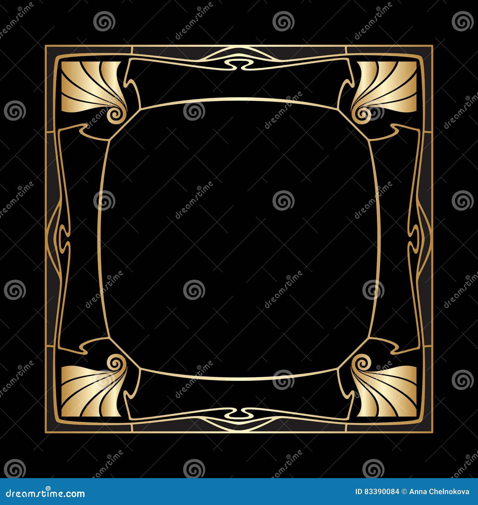 Vector art deco frame. stock vector. Illustration of deco - 83390084