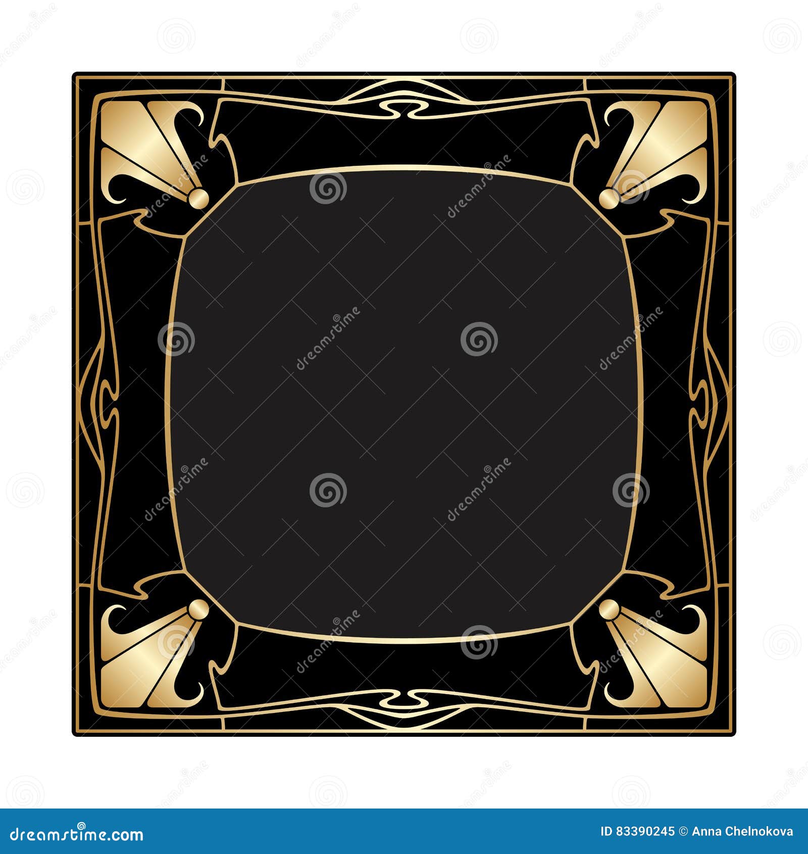 Vector art deco frame. stock vector. Illustration of crafts - 83390245