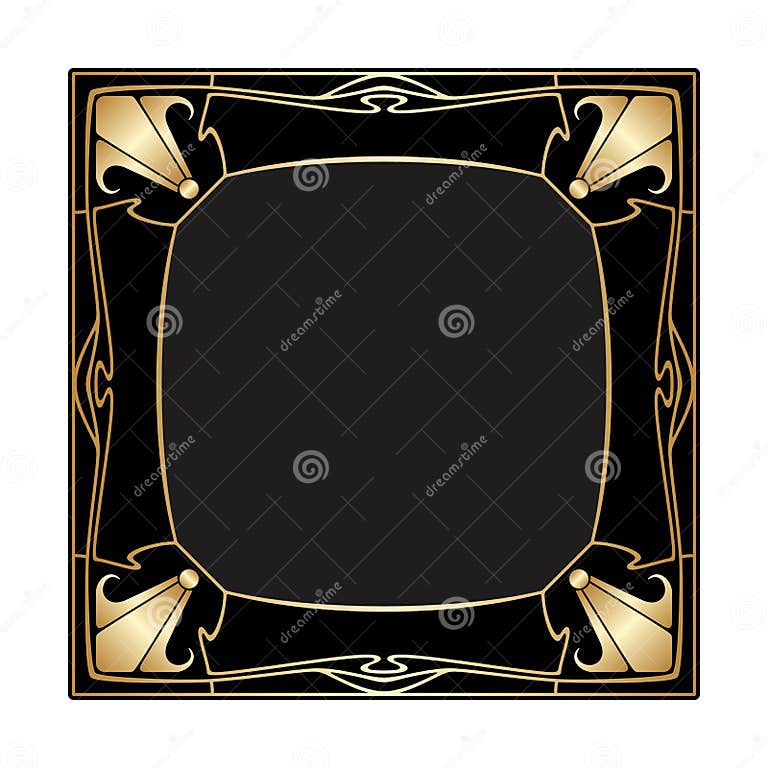 Vector art deco frame. stock vector. Illustration of crafts - 83390245