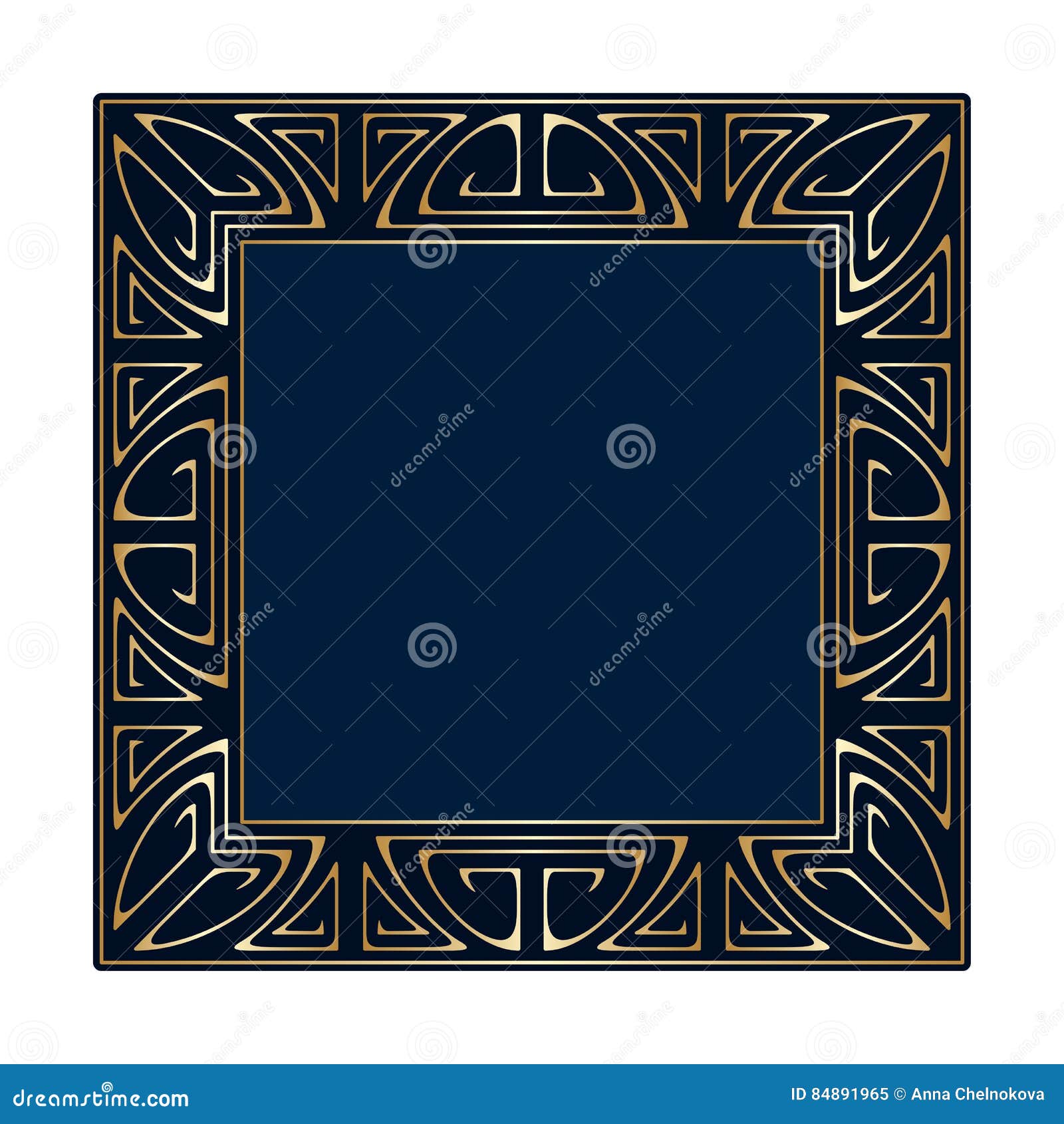 Vector art deco frame. stock vector. Illustration of elegance - 84891965