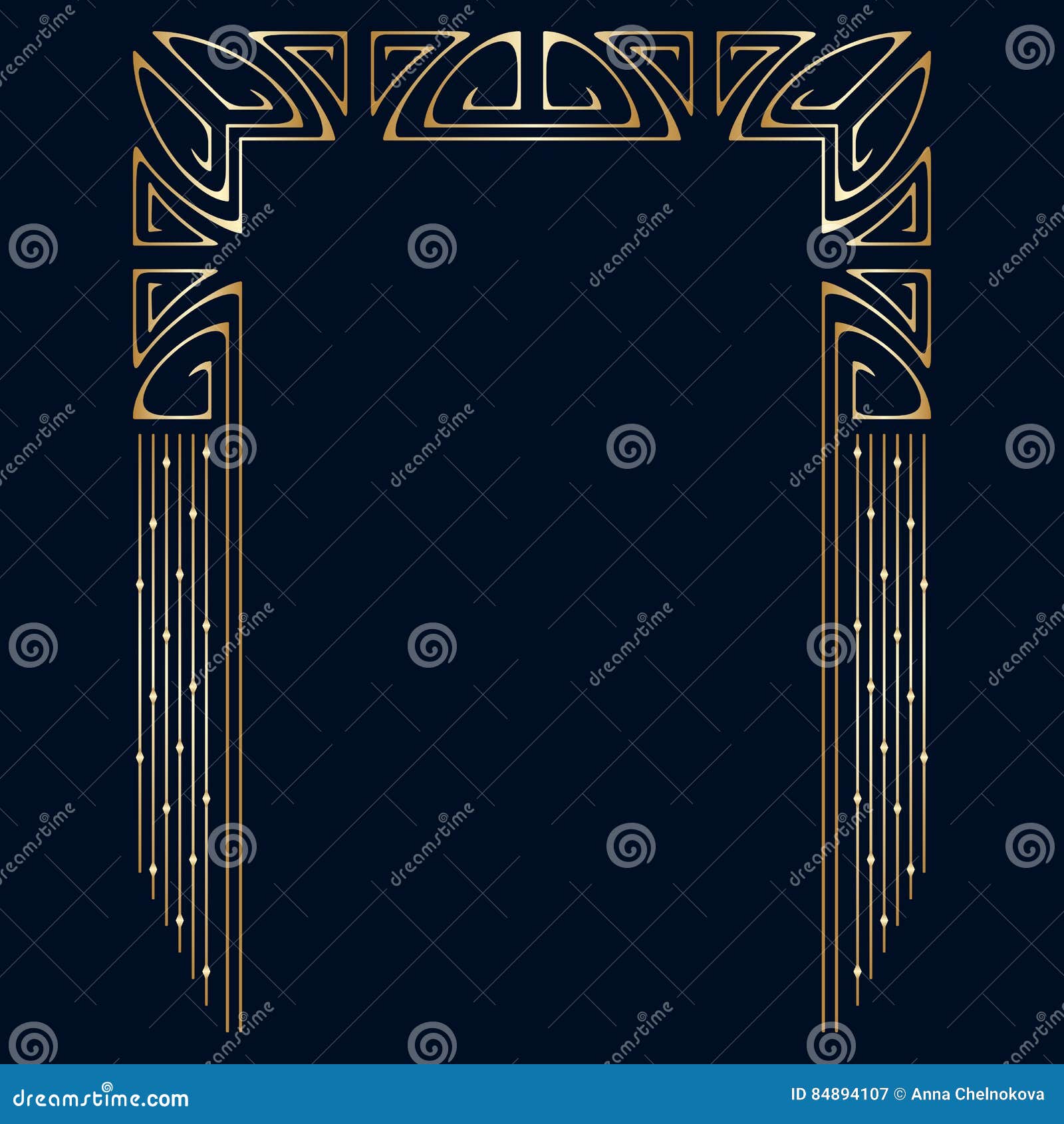Vector art deco frame. stock vector. Illustration of decor - 84894107
