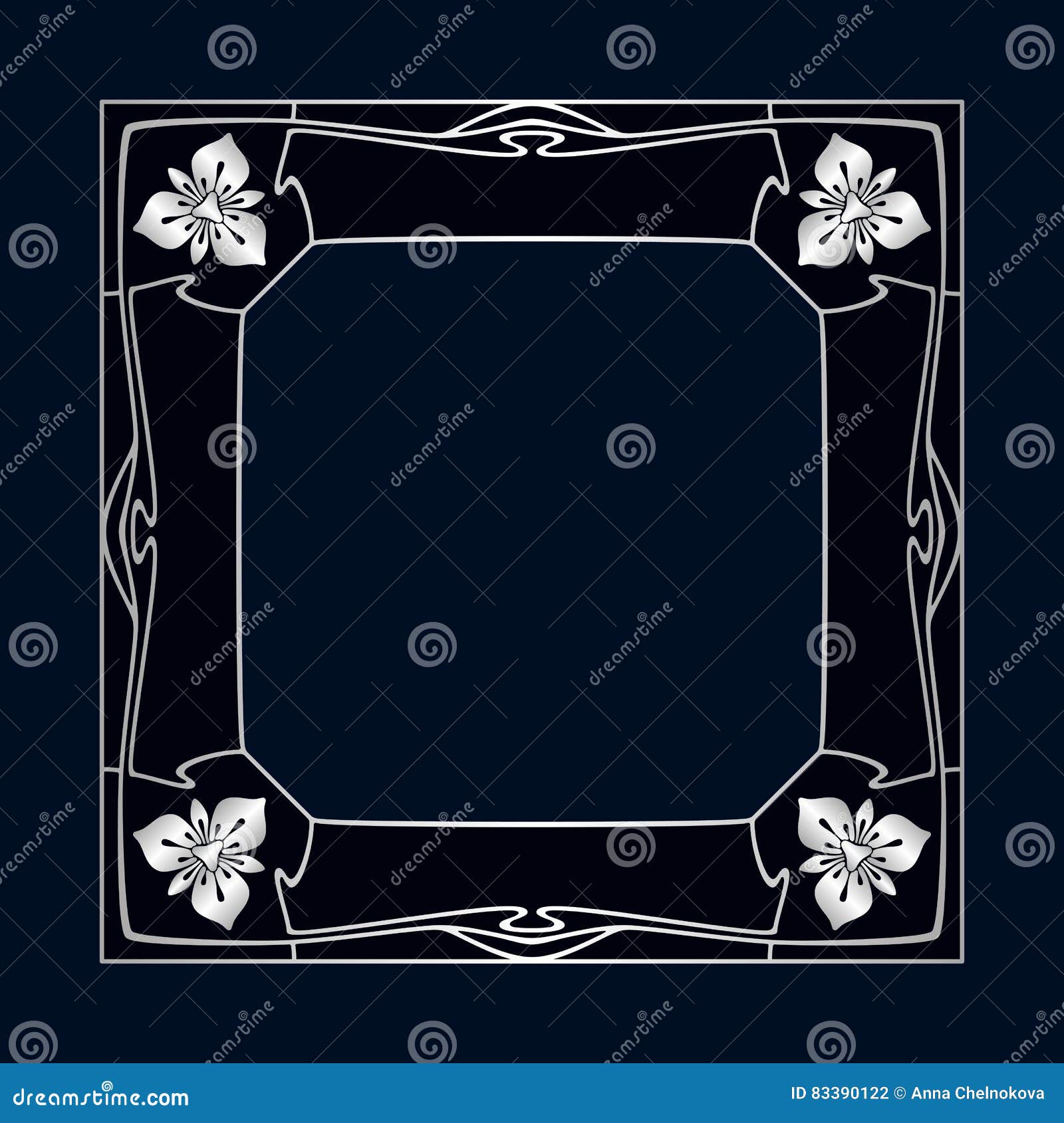 Vector art deco frame. stock vector. Illustration of ornate - 83390122