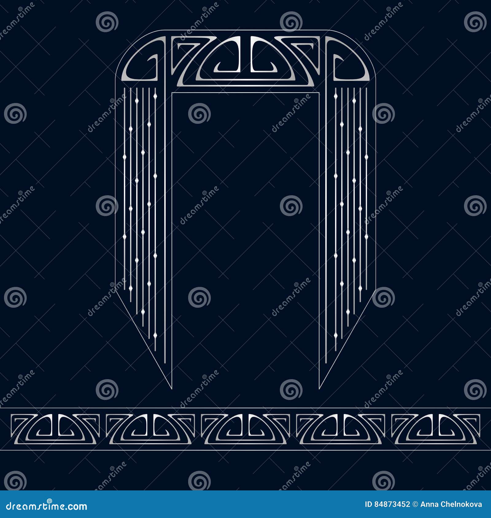 Vector art deco frame. stock vector. Illustration of decoration - 84873452