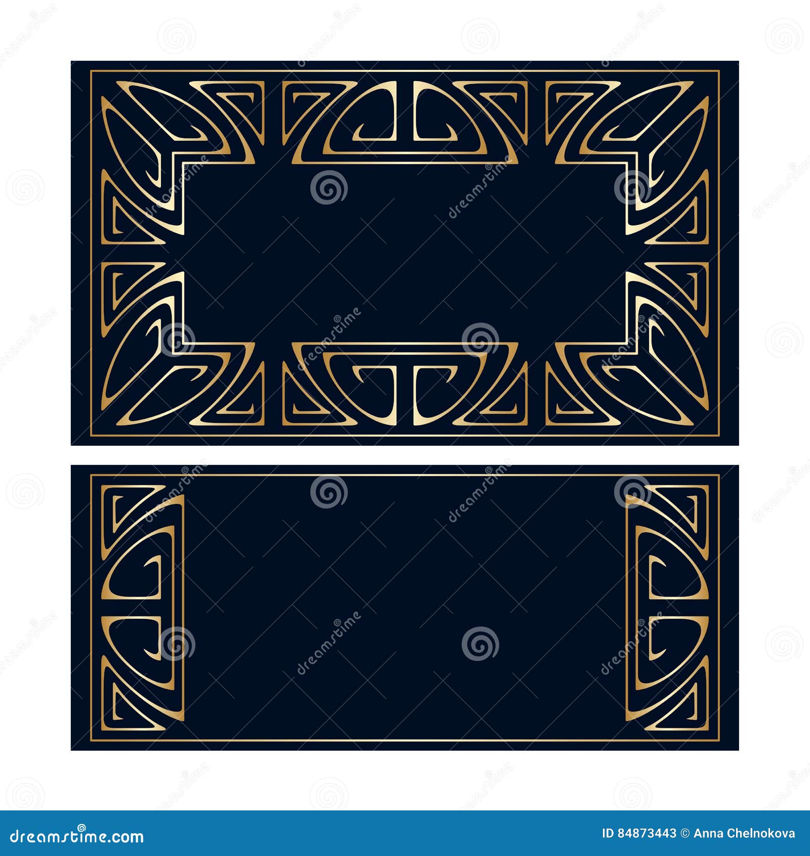 Vector art deco frames. stock vector. Illustration of elegance - 84873443